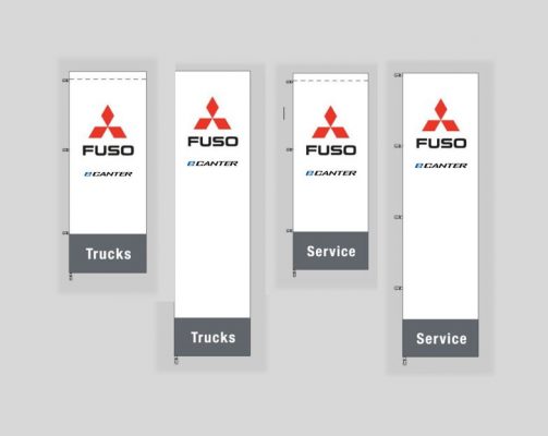 "Ready to Recognize" FUSO eCANTER Flag "TRUCKS" and "SERVICE" - FUSO-Shop